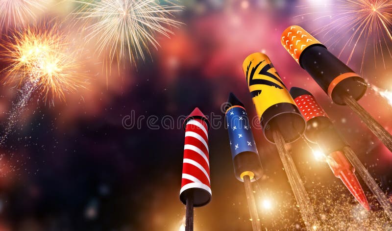 Fireworks rocket stock photo. Image of star, fireworks - 7161642