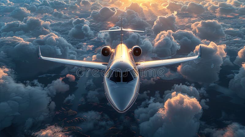 The Bottom View of a Flying Airplane Reveals the Sleek Lines of Its ...