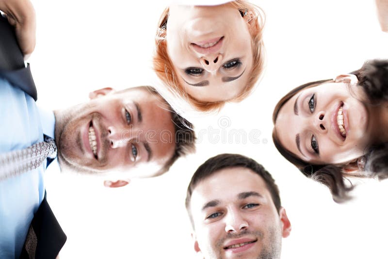 Bottom View. Friendly Business Team Stock Image - Image of friendship ...