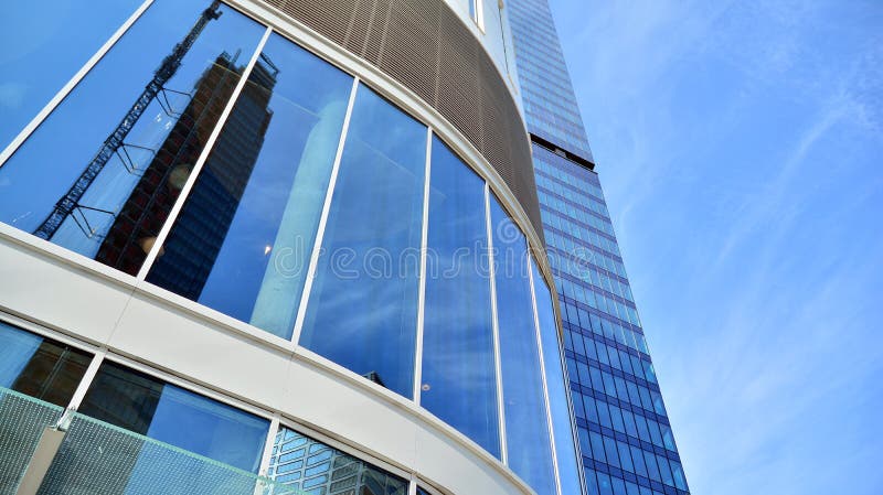 Bottom View of Glass Silhouette of Skyscraper. Business Building. Stock ... Bottom View of Glass Silhouette of Skyscraper. Business Building. Stock ...