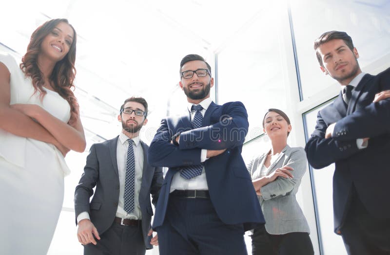 Bottom View.a Group of Confident Young People Stock Photo - Image of ...