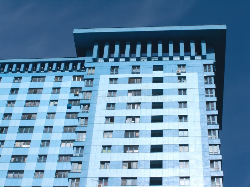 Bottom View of High Modern Apartment Building Stock Image - Image of ...