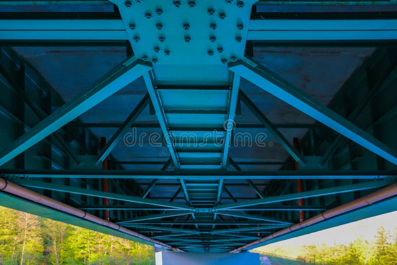 Bottom View of the Iron Bridge Construction Stock Image - Image of ...