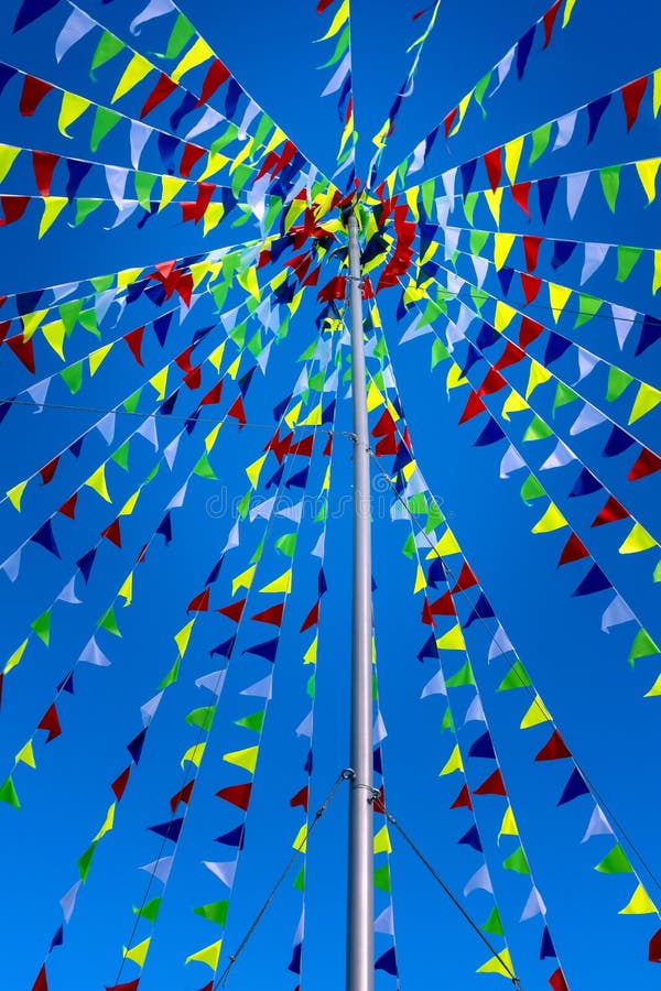 Bottom View of the Lungta Mast with Ropes and Flags on the Boom in Rosa ...
