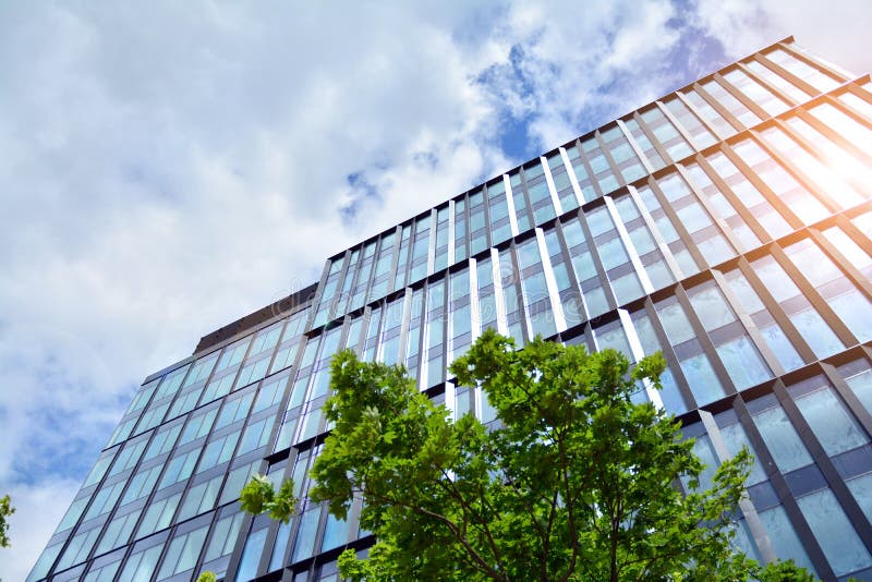 Facade Texture of a Glass Mirrored Office Building. Fragment of the ...