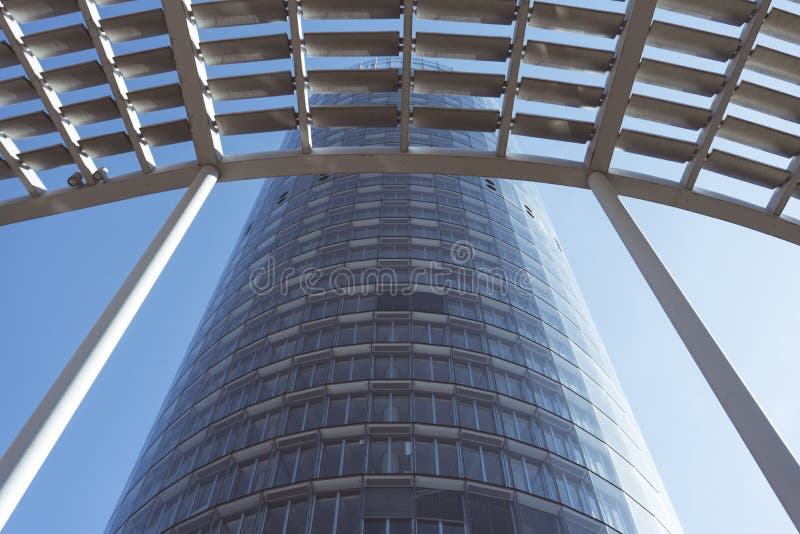 Bottom View of Modern Skyscrapers Stock Photo - Image of light ...