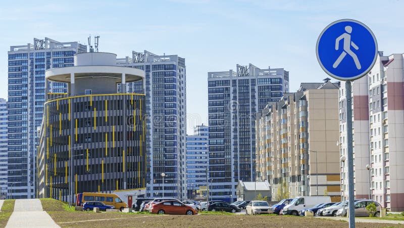 Bottom View of a Multi-storey Panel Residential Building. City Life ...