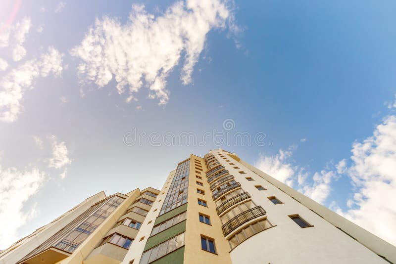Bottom View of the Multi-storey Skyscraper Building Stock Photo - Image ...