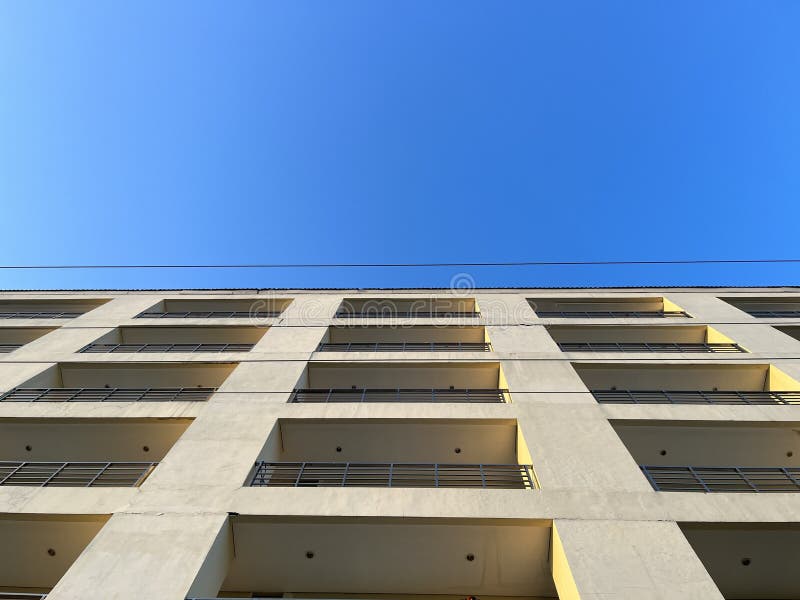 Office Building with Many Floors and Blue Sky Stock Image - Image of ...