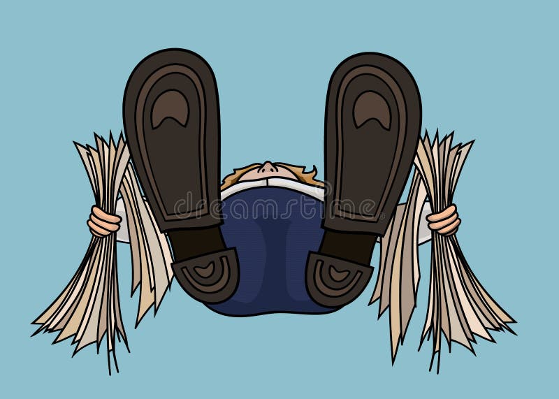 Bottom View of Office Worker with Documents Stock Vector - Illustration ...