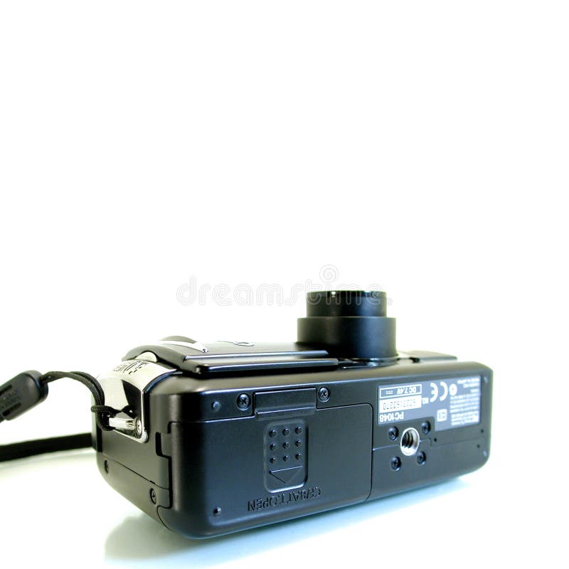 Bottom View of an Older Digital Camera Battery Door Stock Photo - Image ...