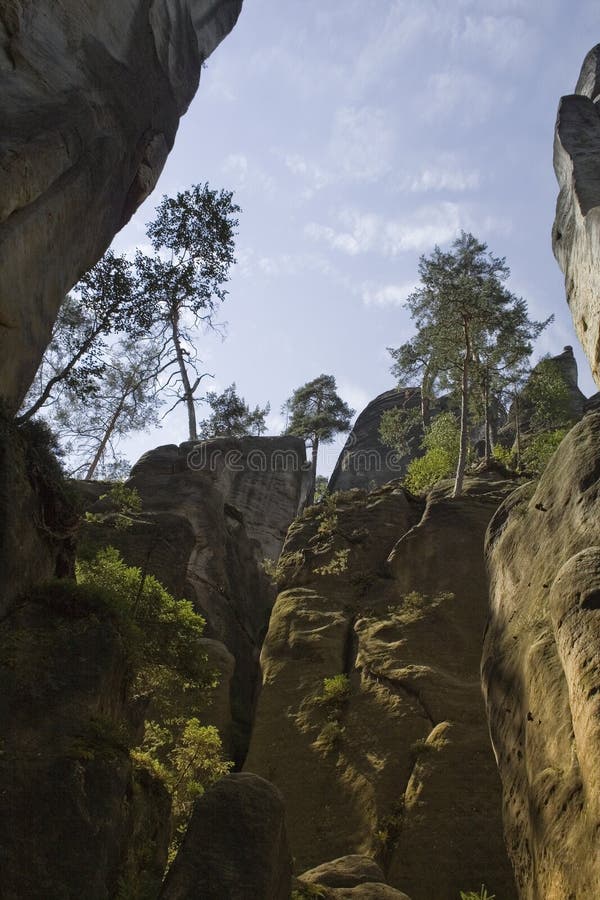 Bottom view of rock cliff stock image. Image of rock - 112821421