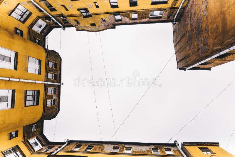 From Bottom View on Roof of House Stock Photo - Image of architectural ...
