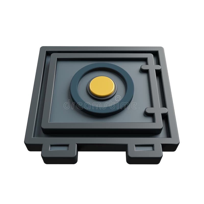 Bottom View Safe 3d Icons Render Illustration Stock Illustration ...