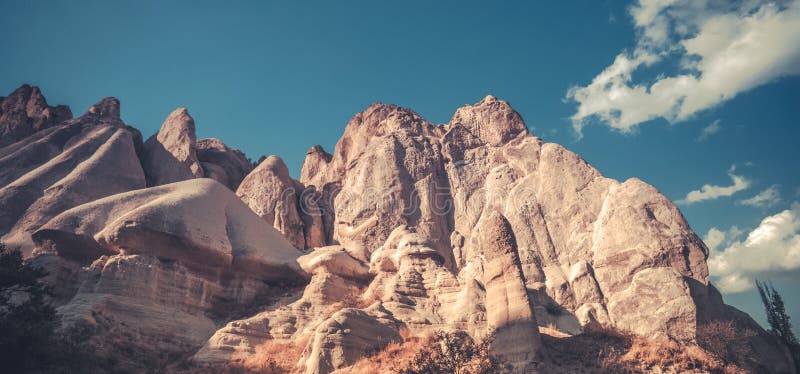 Bottom View of Sand Mountain in Cappadocia Stock Image - Image of ...