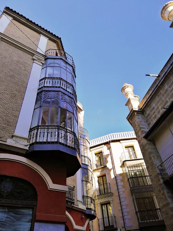 Bottom View Shot of a Panoramic Balcony in Toledo, Spain Stock Photo ...