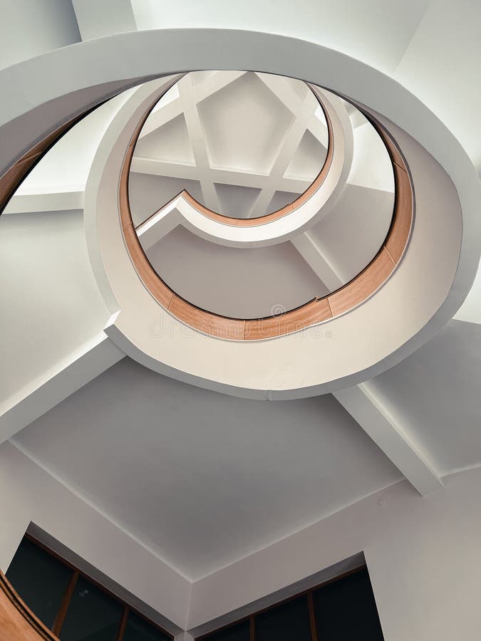 Bottom View of Spiral Staircase and Star Ceiling Stock Image - Image of ...