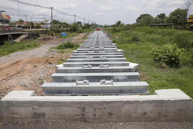 Bottom View of Steel Bridge Structure of Railways Use for Infras Stock ...