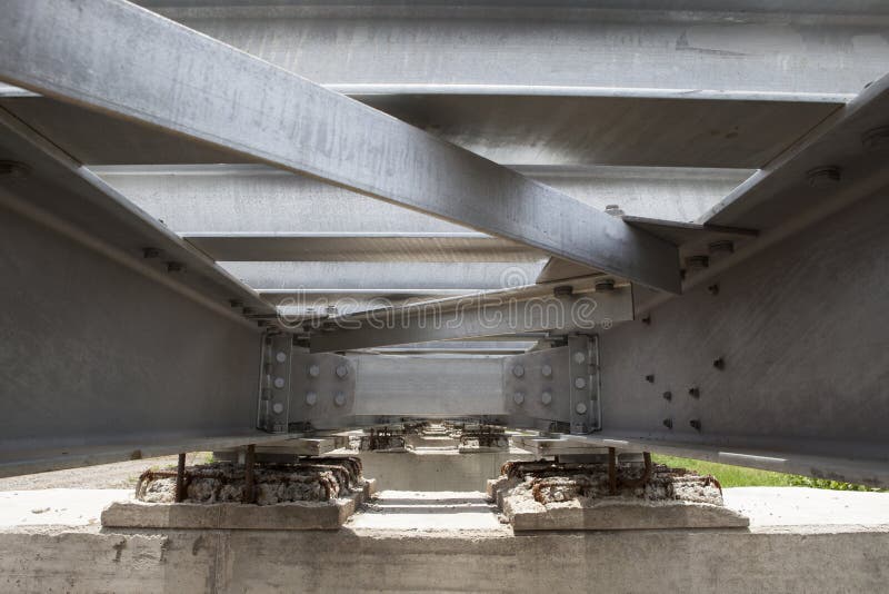 Bottom View of Steel Bridge Structure of Railways Use for ...