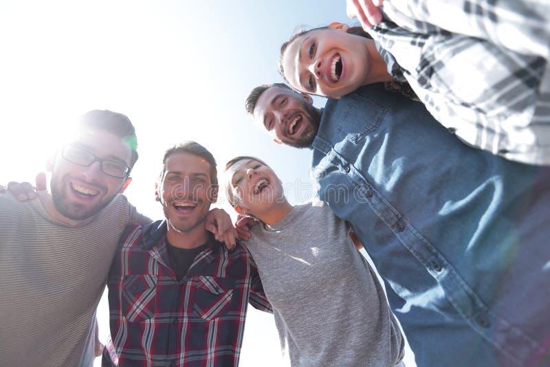 Bottom View.successful Creative Business Team Looking at Camer Stock ...