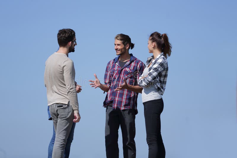 Bottom View.team of Friends Looking at the Camera Stock Image - Image ...