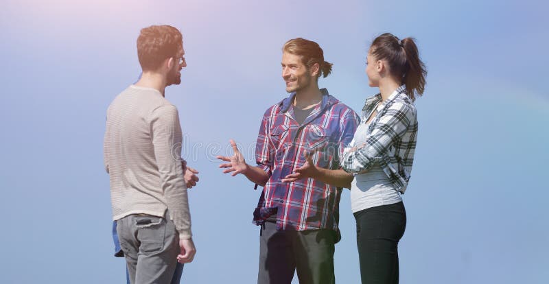 Bottom View.team of Friends Looking at the Camera Stock Photo - Image ...