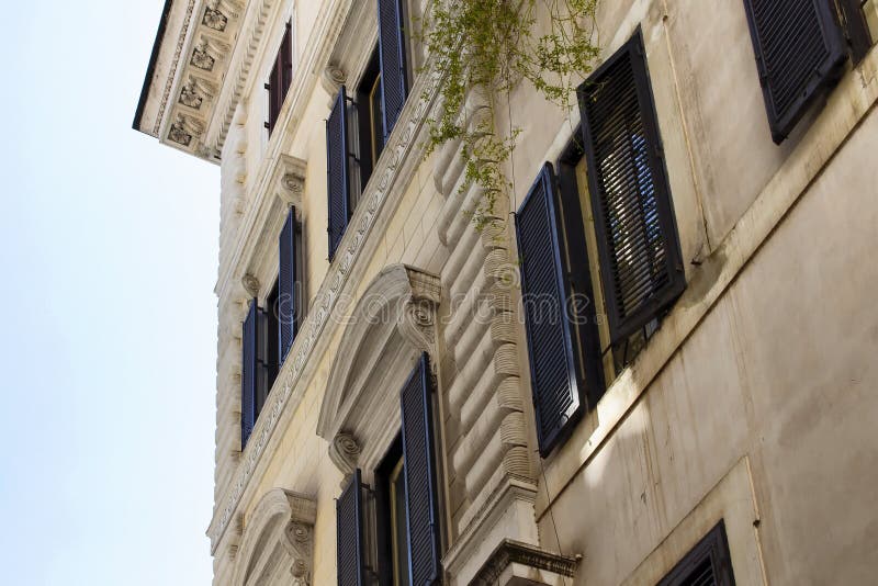 Bottom View of Traditional Building Stock Photo - Image of bottom, city ...