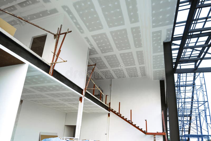 Bottom View of Unfinished Internal Modern Office Building Structure ...