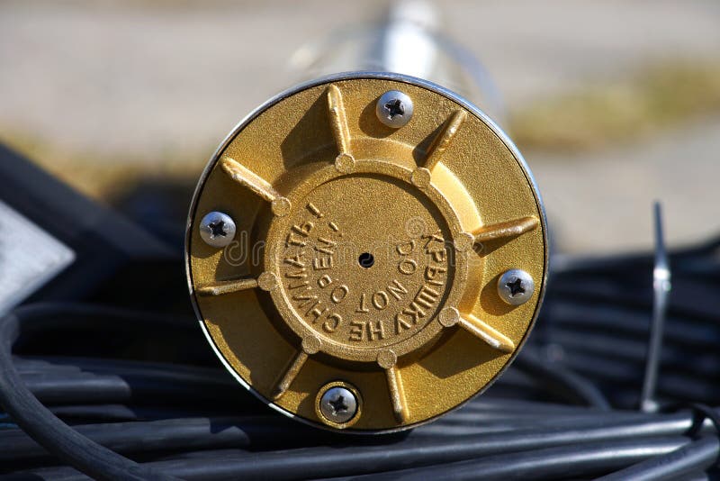 Bottom Well Pump Cover. Pump Electrical Cable Black Stock Photo - Image ...