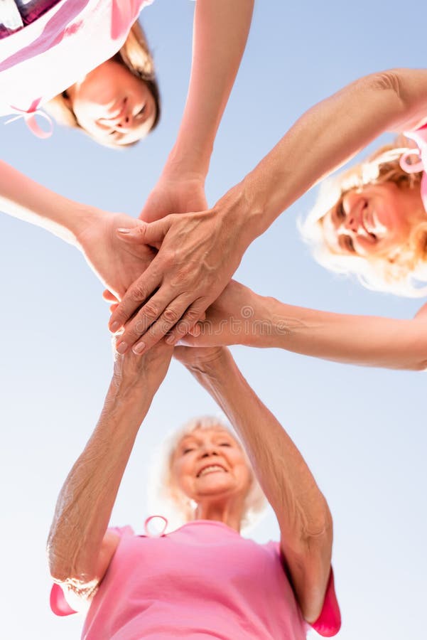Bottom of Women`s Stacking Hands Stock Image - Image of pink, symbols ...