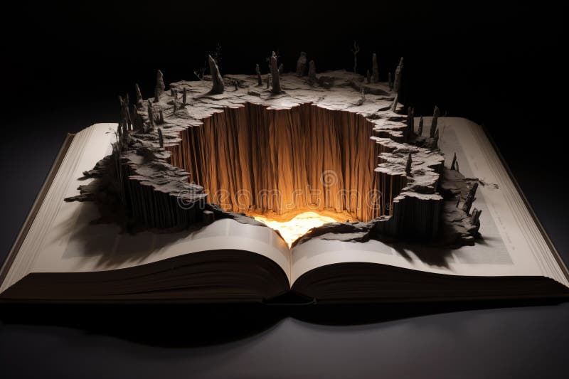 Bottomless Pit Inside an Open Book. Generative AI Stock Photo - Image ...