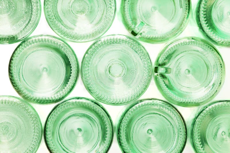 Bottoms of Empty Glass Bottles Stock Photo - Image of shape, stack ...