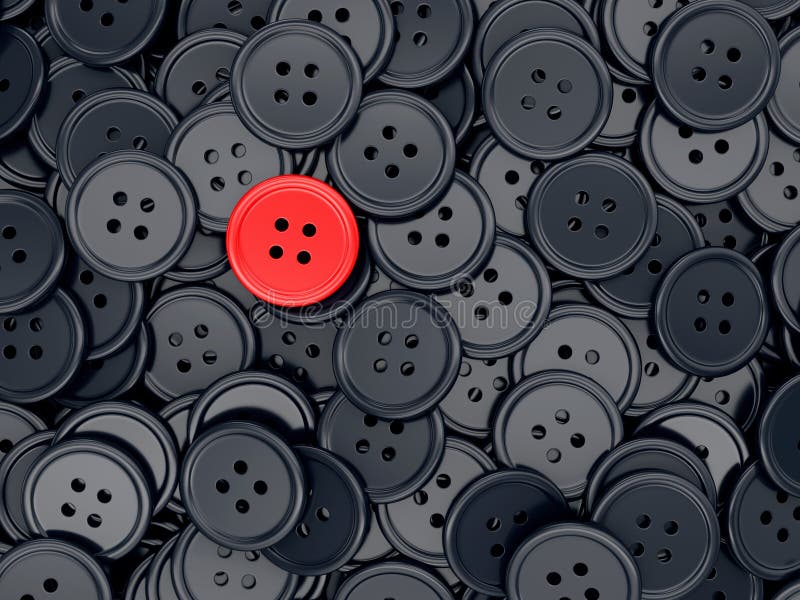 Bottone Di Cucito Rosso Unico Illustrazione di Stock - Illustrazione di ...