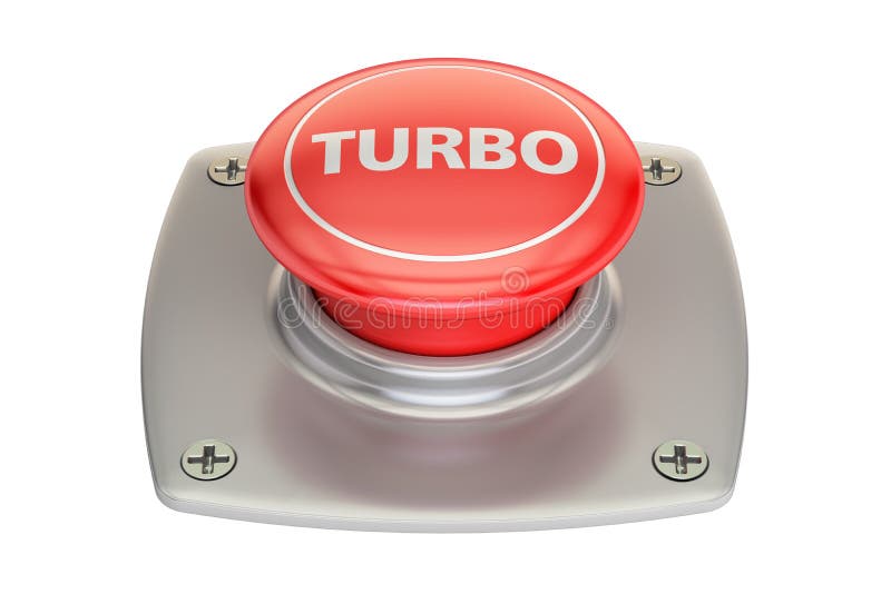 Bottone Rosso Di Turbo, Rappresentazione 3D Illustrazione di Stock ...
