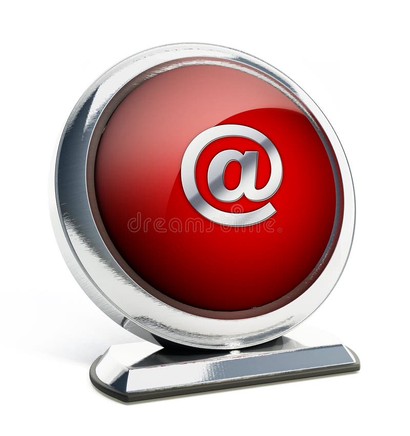 Bottone Rosso Lucido Con Al Simbolo Illustrazione 3D Illustrazione di ...