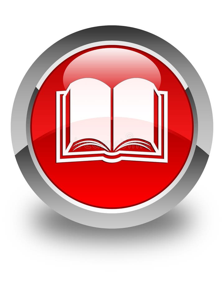 Bottone Rotondo Rosso Lucido Dell'icona Del Libro Illustrazione di ...