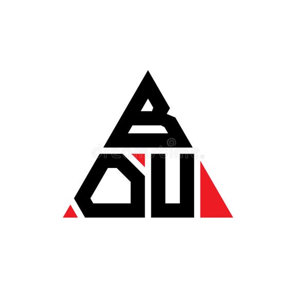 BOU Triangle Letter Logo Design with Triangle Shape. BOU Triangle Logo ...