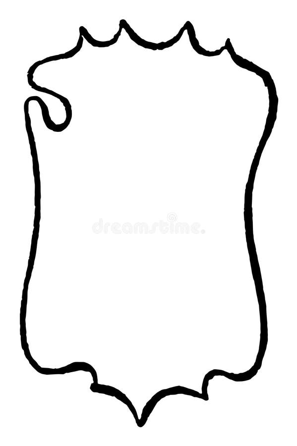 Bouche Shield is a Curvy Bouche Heraldic Shield Vintage Engraving Stock ...