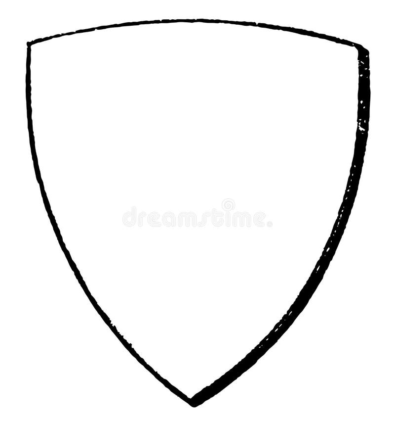 Bouche Shield is a Curvy Bouche Heraldic Shield Vintage Engraving Stock ...