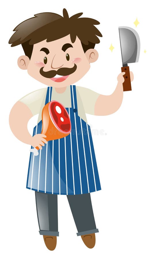 Boucher Holding Knife Cartoon De Porc Illustration de Vecteur ...