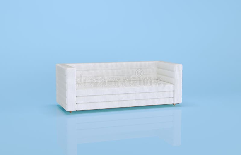 BOUCLE SOFA Object 3d Render Image with Blue Background Stock ...