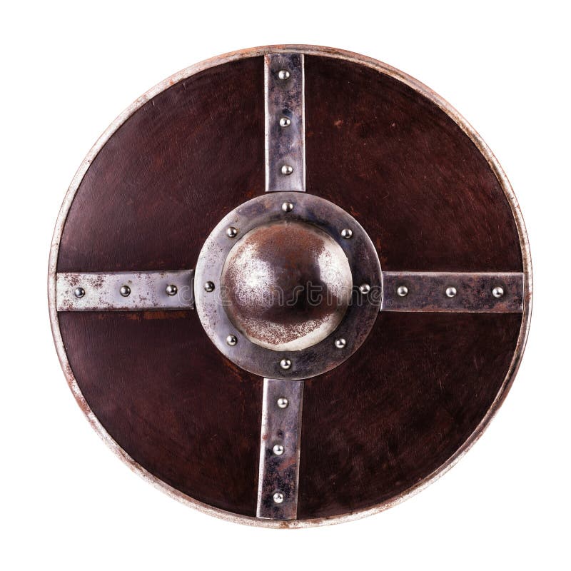 Bouclier Médiéval En Métal Rond D'isolement Photo stock - Image du ...