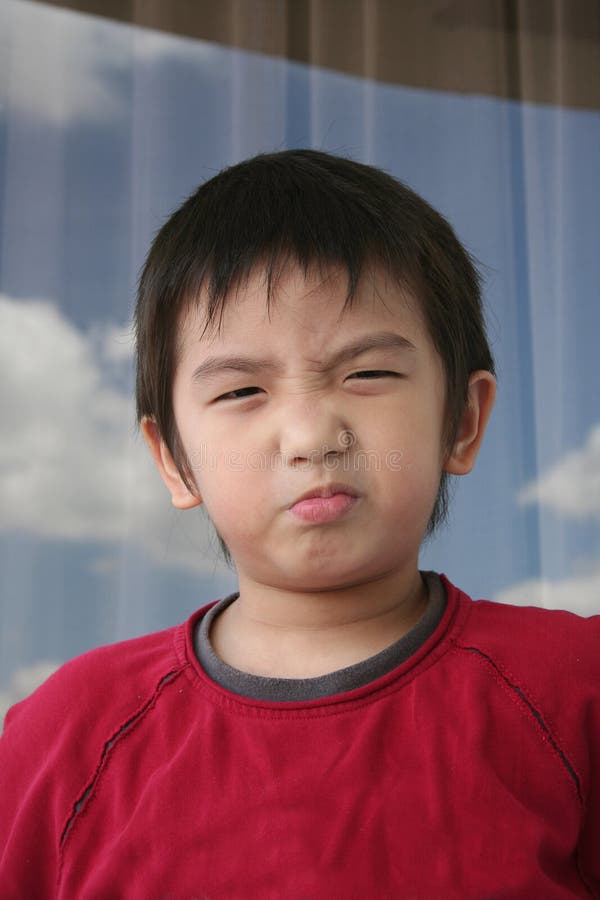 Bouder de garçon image stock. Image of expression, vilain - 8378395