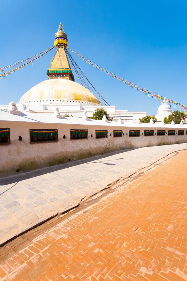 Boudhanath Stupa Aerial View High Stock Photo - Image of bodhnath, high ...