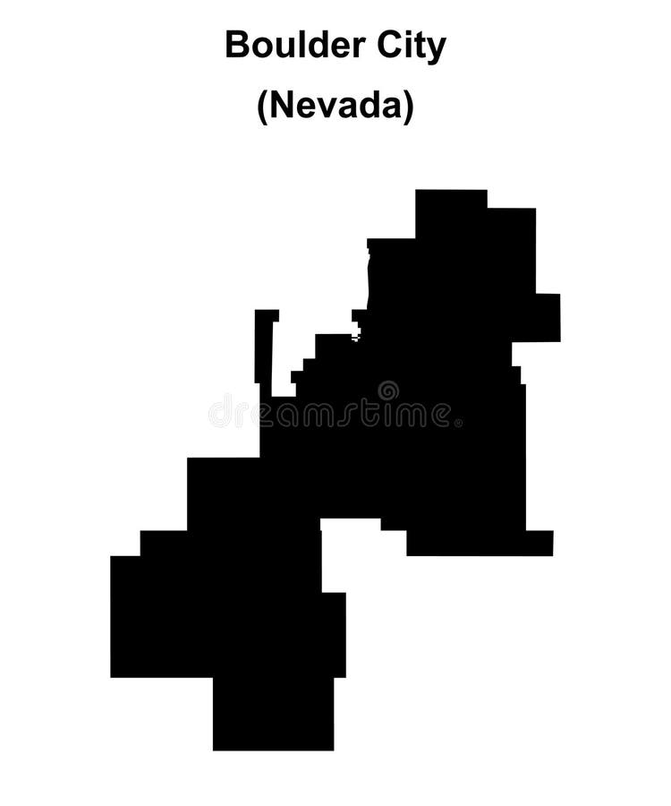 Boulder City outline map stock vector. Illustration of boulder - 357488115