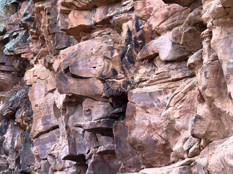 Boulder County Lyons Colorado Red Sandstone Rock Wall Stock Photo ...
