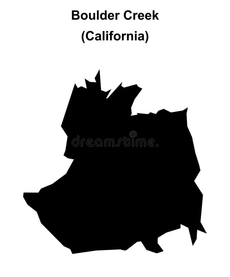Boulder Creek outline map stock vector. Illustration of tourism - 386056068