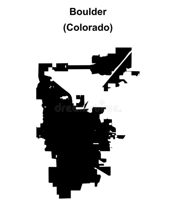 Boulder outline map stock vector. Illustration of contour - 357244628