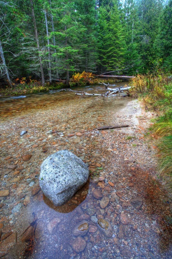 Boulder in river. stock image. Image of clean, creek - 16933049