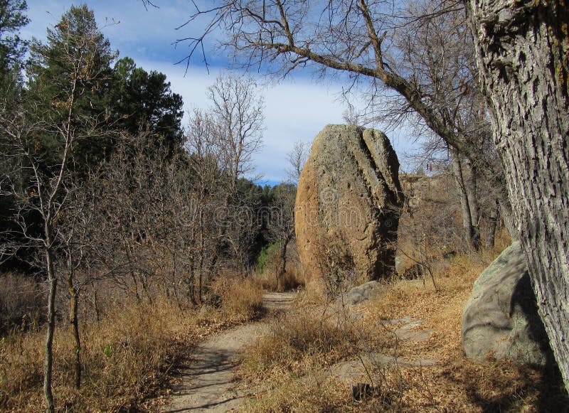 Boulder on trail stock image. Image of landscape, trail - 79178979